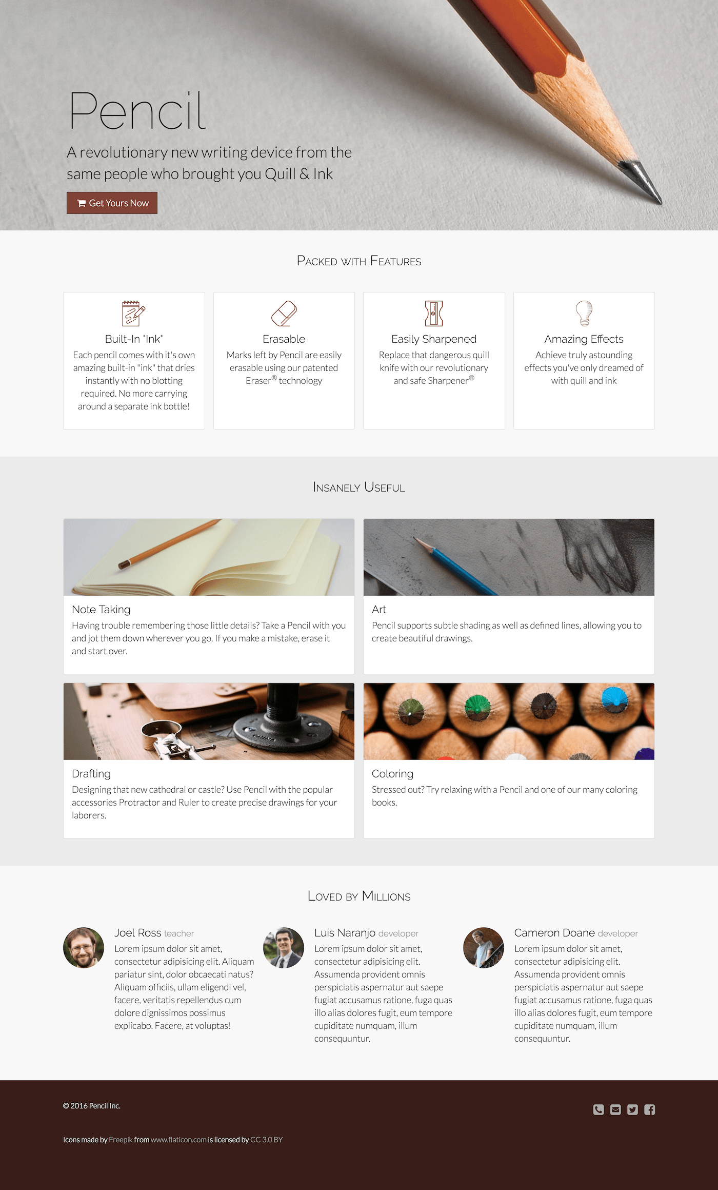 GitHub - leontaolong/pencil: This is a beautifully designed responsive ...